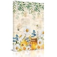 Daisy Honey Canvas Wall Art for Living Room, Bee Blue Flower Green ...