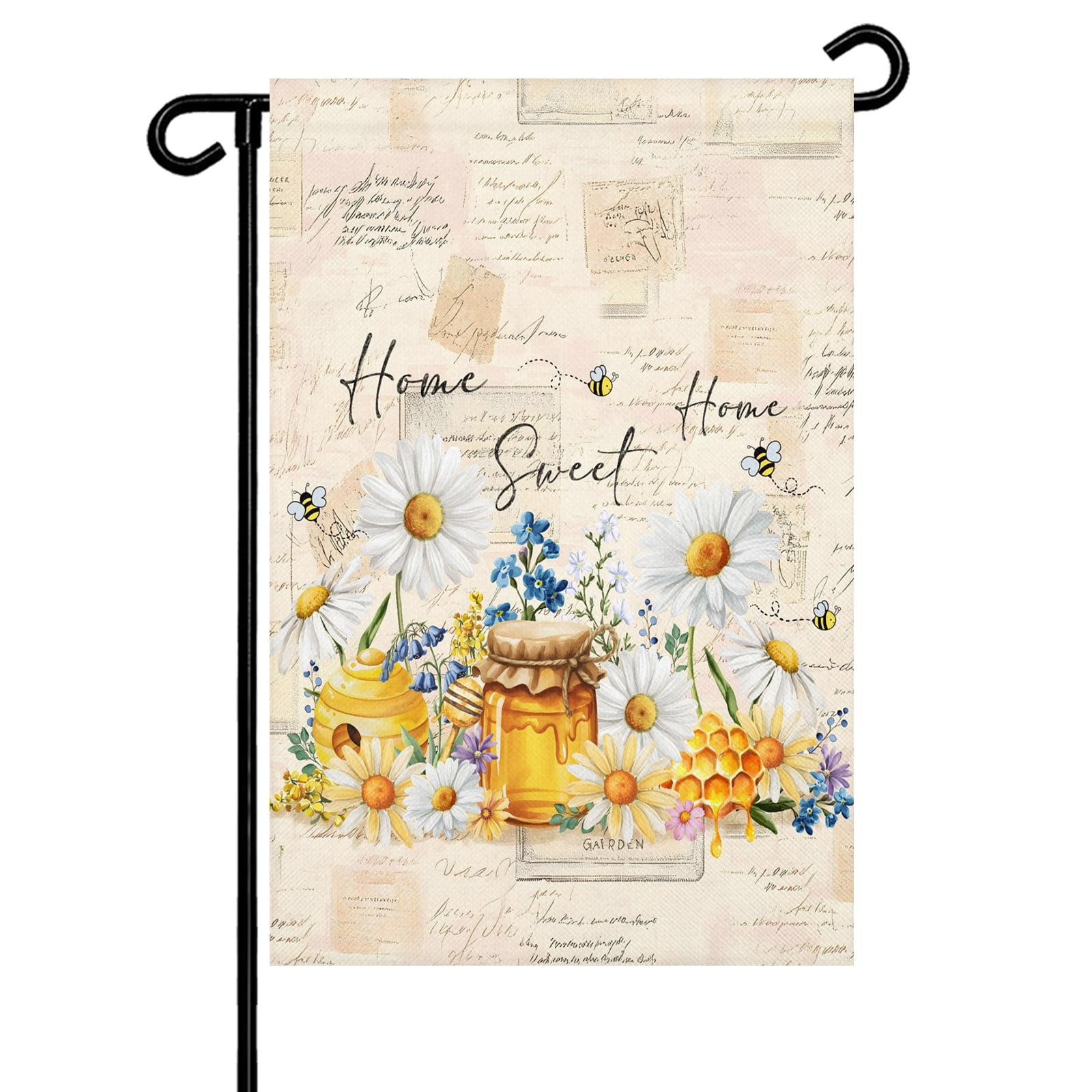 Daisy Honey Garden Flag 28x40 Inch Bee Blue Flower Wildflowers Home ...