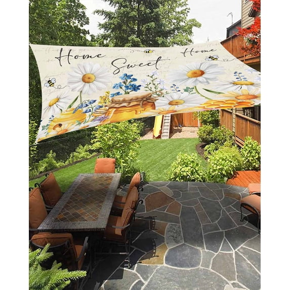 Daisy Honey Sun Shade Sail 12'X16' Bee Blue Flower Home Sweet ...