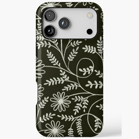 Daisy In Black Floral Art Design Cover iPhone Case 11 to 17 Pro Max ...