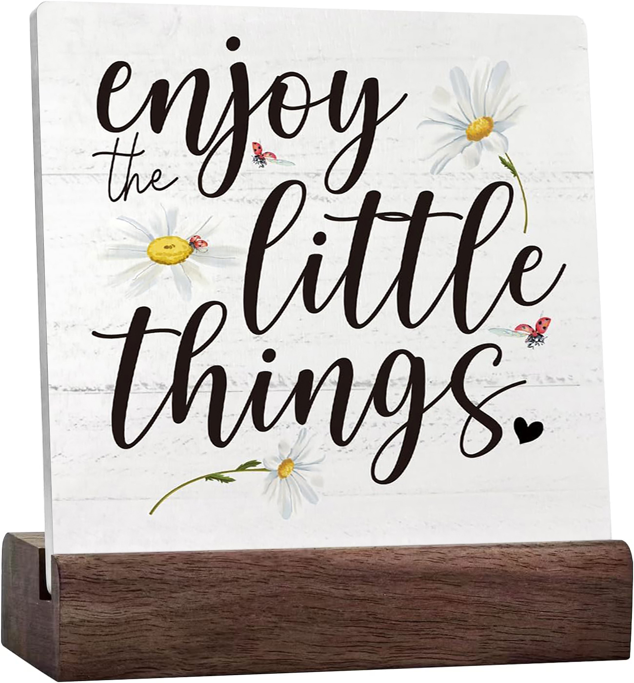 Daisy Inspirational Ceramic Desk Sign, Enjoy The Little Things Sign ...