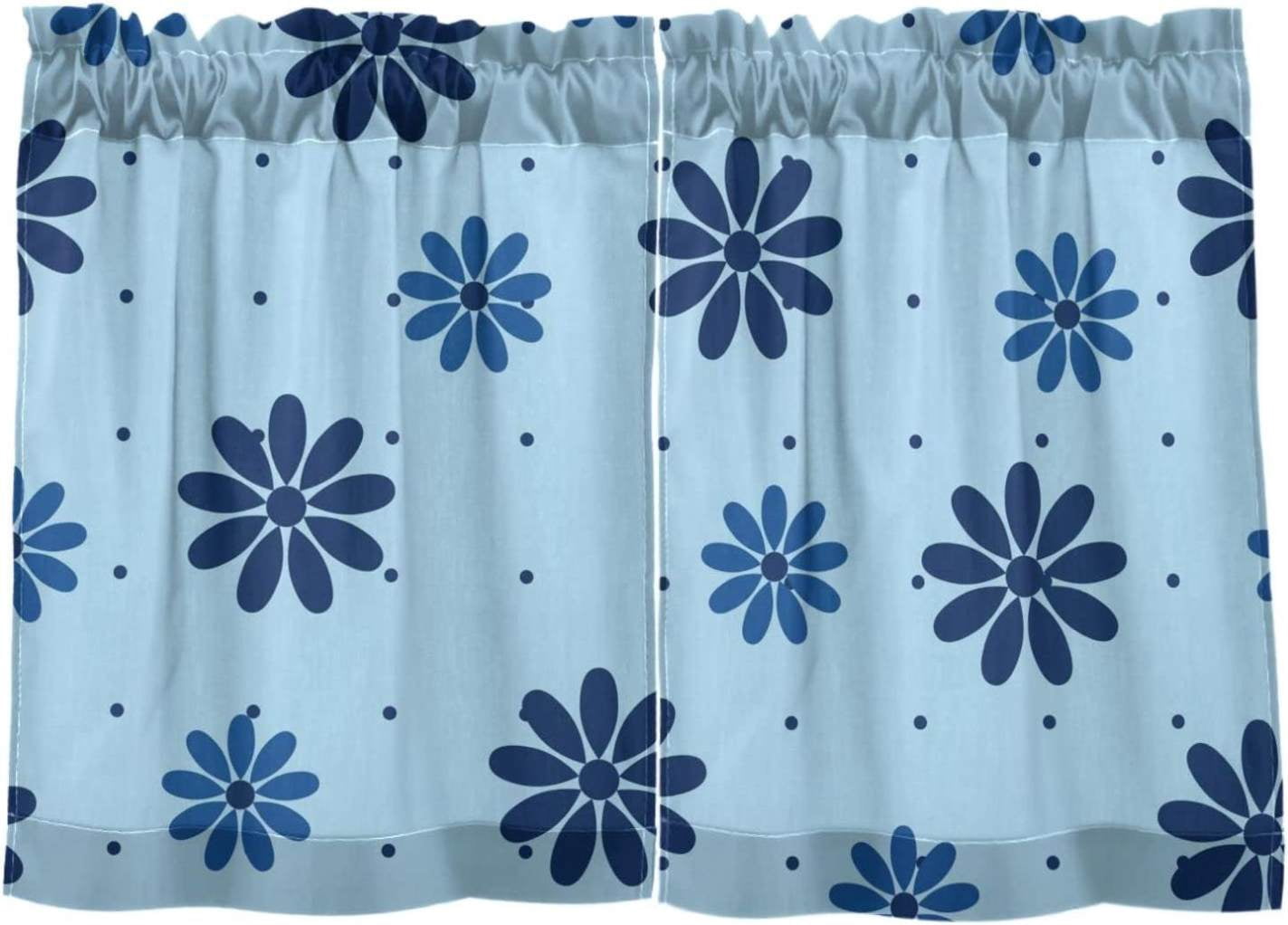 Daisy Kitchen Curtains 2 Panels UV Protected Tier Curtains, Half Window ...