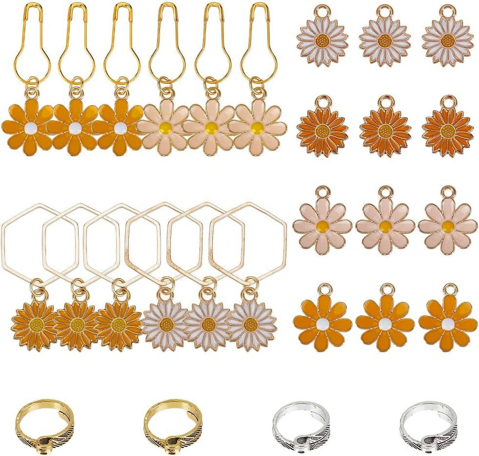 Daisy Knitting Tool Sets 24 Pcs Alloy Enamel Stitch Markers 2 Pcs Yarn ...