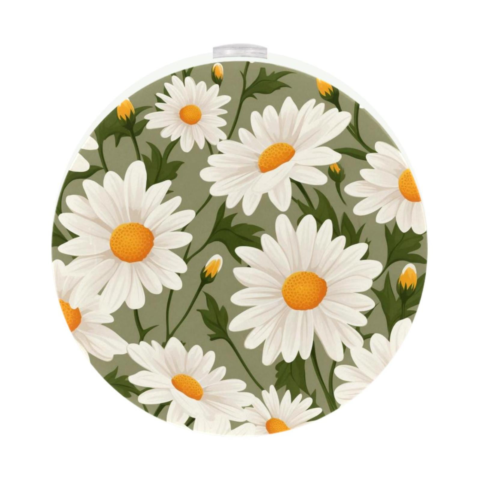 Daisy LED Round Night Light-2PCS, Energy-Efficient Plug-in Ambient Lamp ...