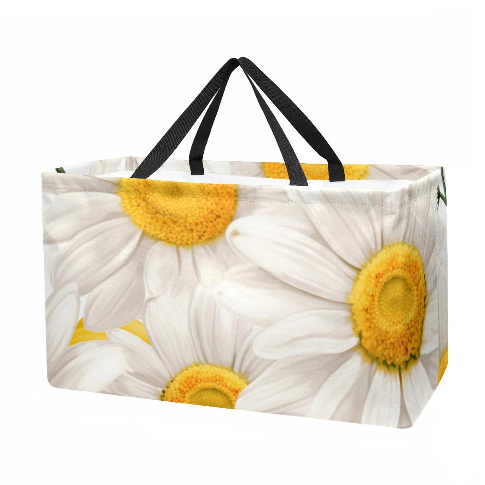 Daisy Large Capacity Reusable Foldable Beach Bag with Collapsible ...