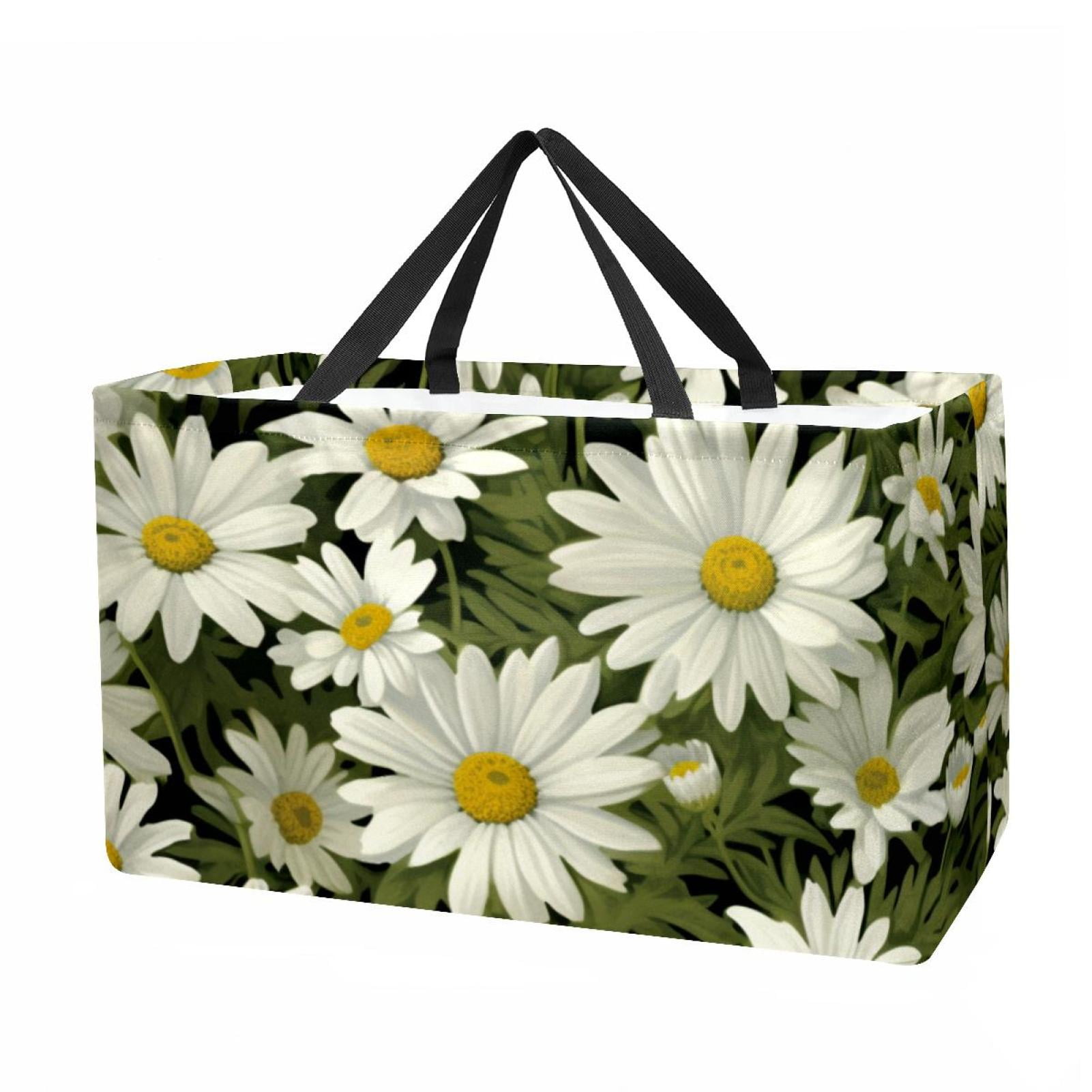 Daisy Large Capacity Reusable Foldable Oxford Cloth Laundry Basket Beach Bag Shopping Basket ...