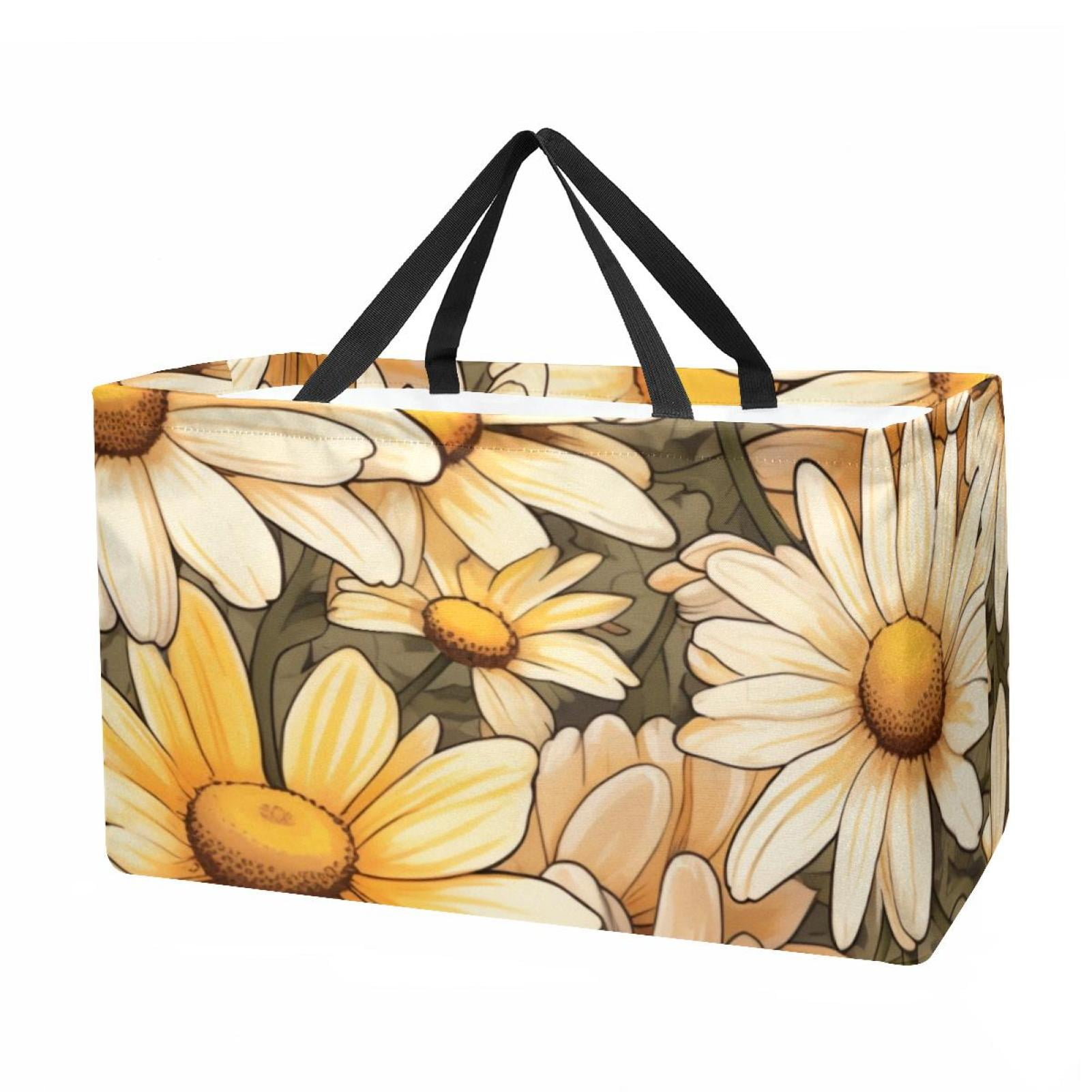 Daisy Large Capacity Reusable Foldable Oxford Cloth Laundry Basket Beach Bag Shopping Basket ...