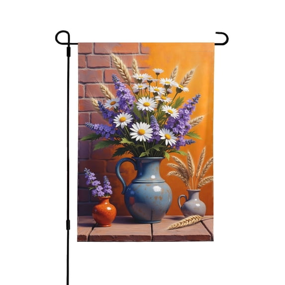 Daisy & Lavender Floral Garden Flag 12x18 Inch Double Sided – Rustic ...