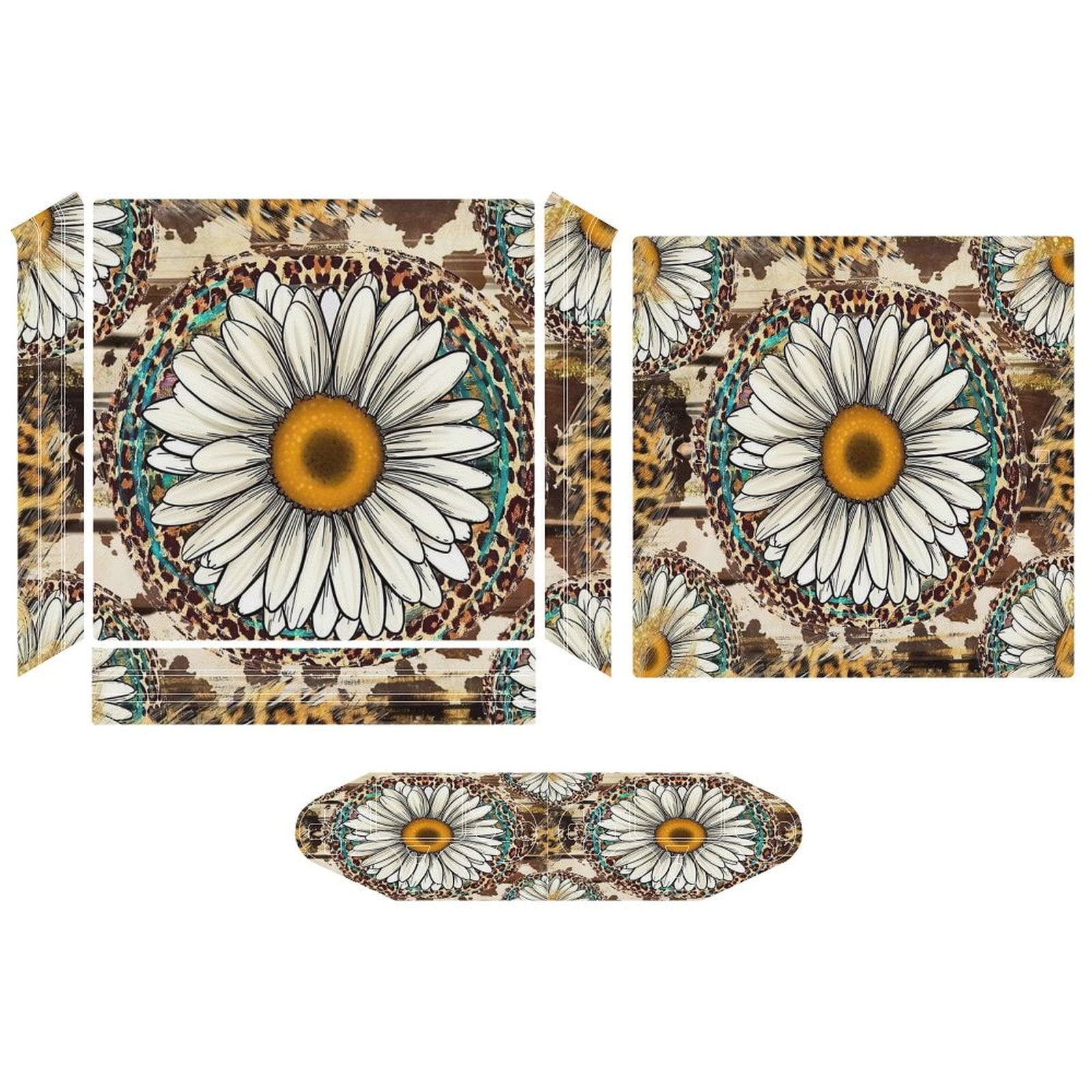 Daisy Leopard Print PS4 Pro/PS4 Slim Skin Sticker For Console And ...