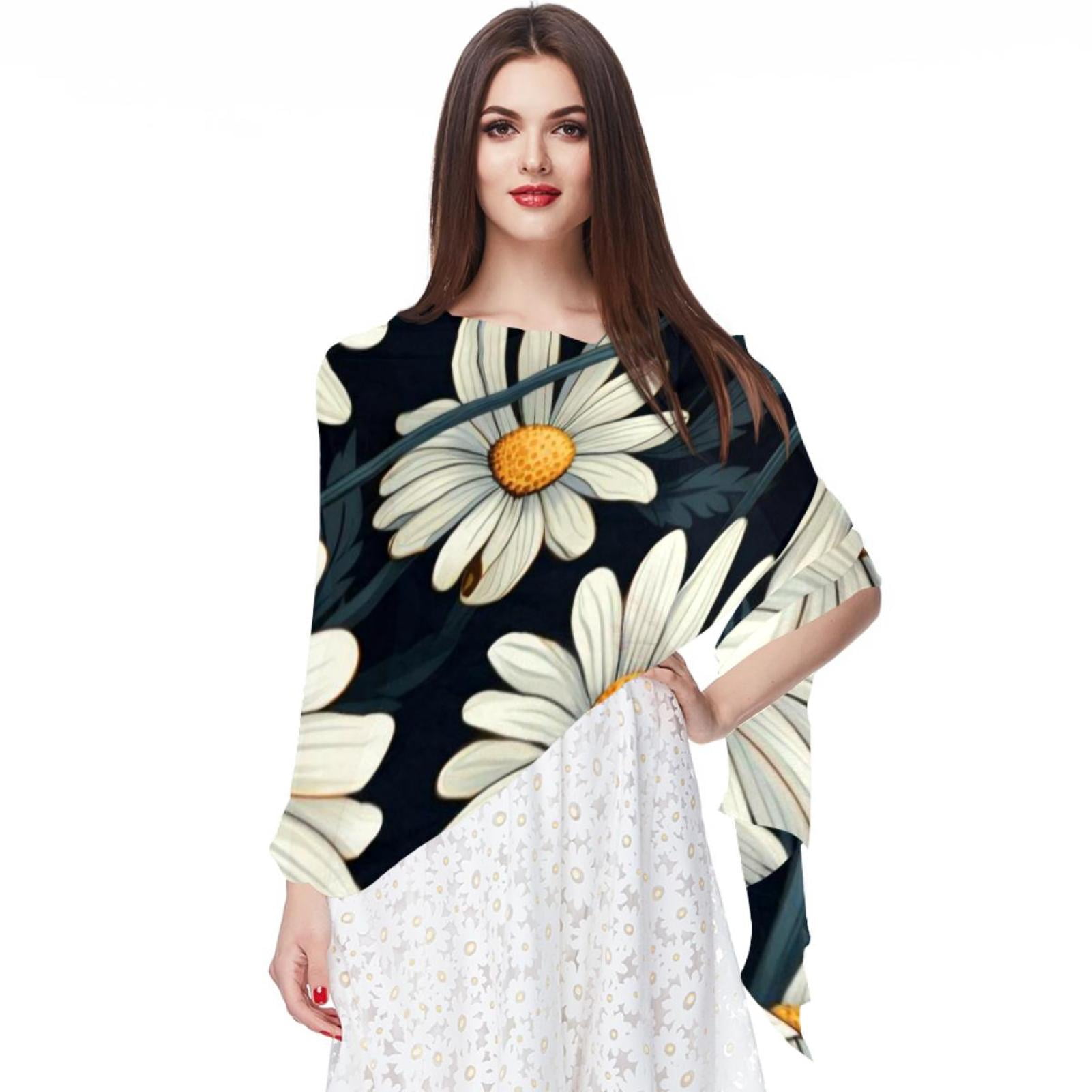 Daisy Light and Breathable Chiffon Yarn Silk scarf for Women ...