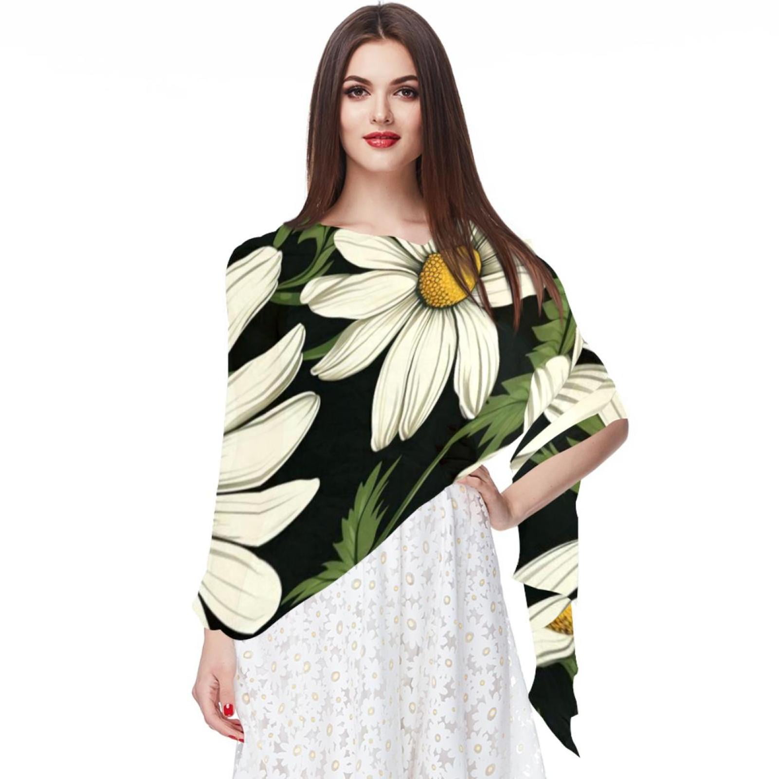 Daisy Light and Breathable Chiffon Yarn Silk scarf for Women ...