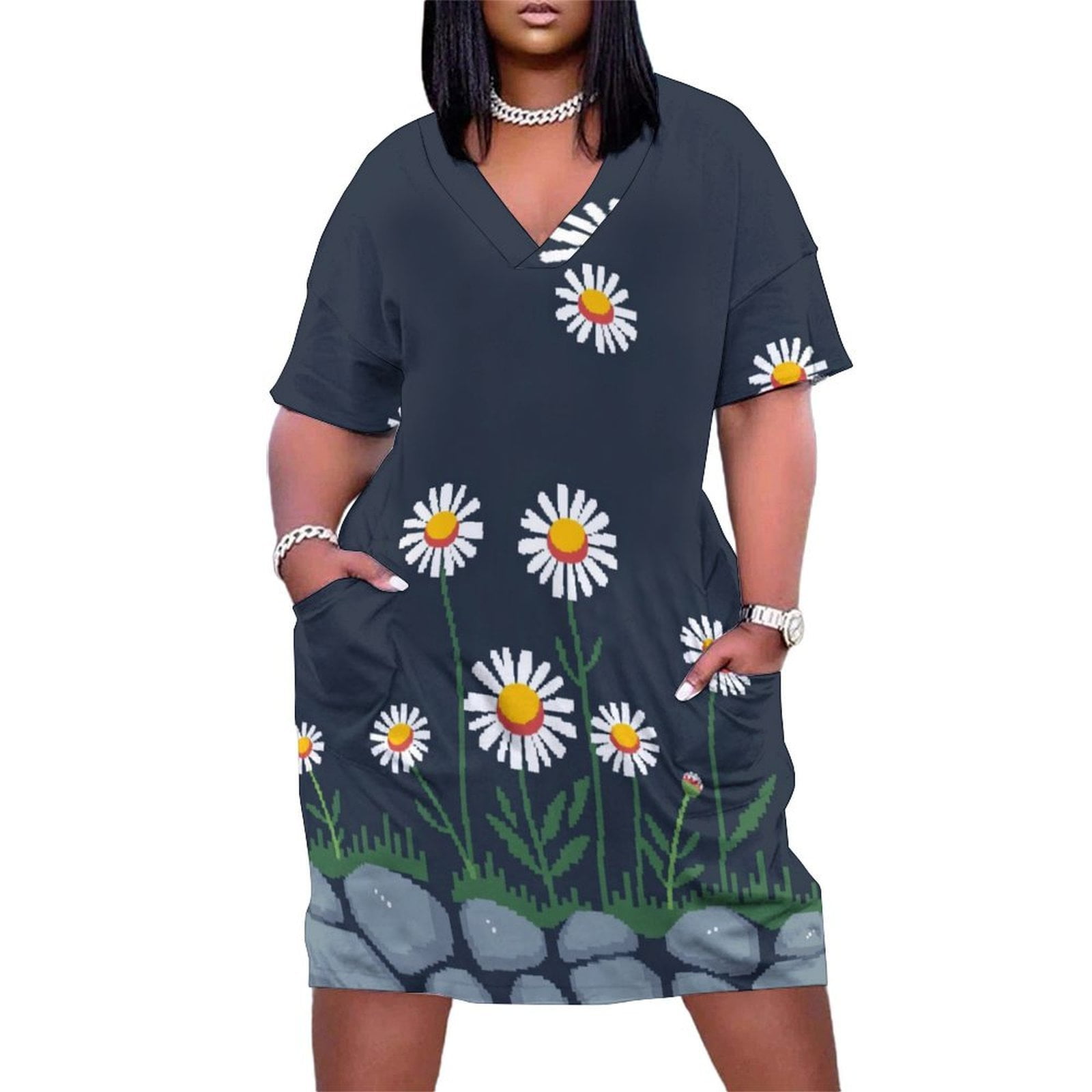 Daisy Loose Pocket Dress Women"s Skirt Dresses Summer Long Dress Woman - Walmart.com