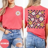 Daisy Lovers Shirt, Daisy Checkered Shirt, Cute Daisy Print Tee, Cute ...