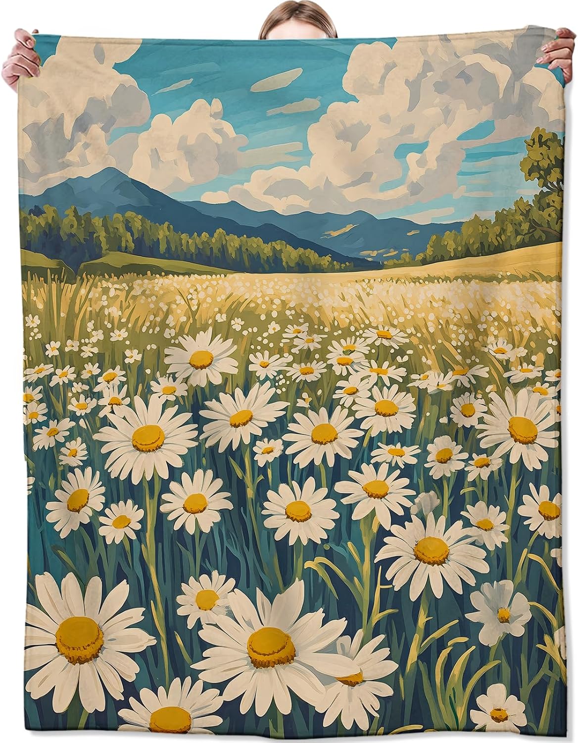 Daisy Meadow Blanket,Gifts for Nature and Flower Lovers,Lightweight ...