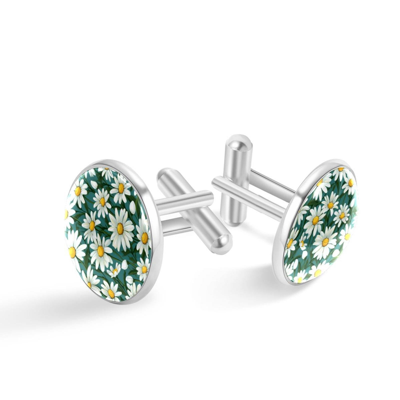 Daisy Men's Cufflink Set in Stainless Steel for Formal Attire and ...
