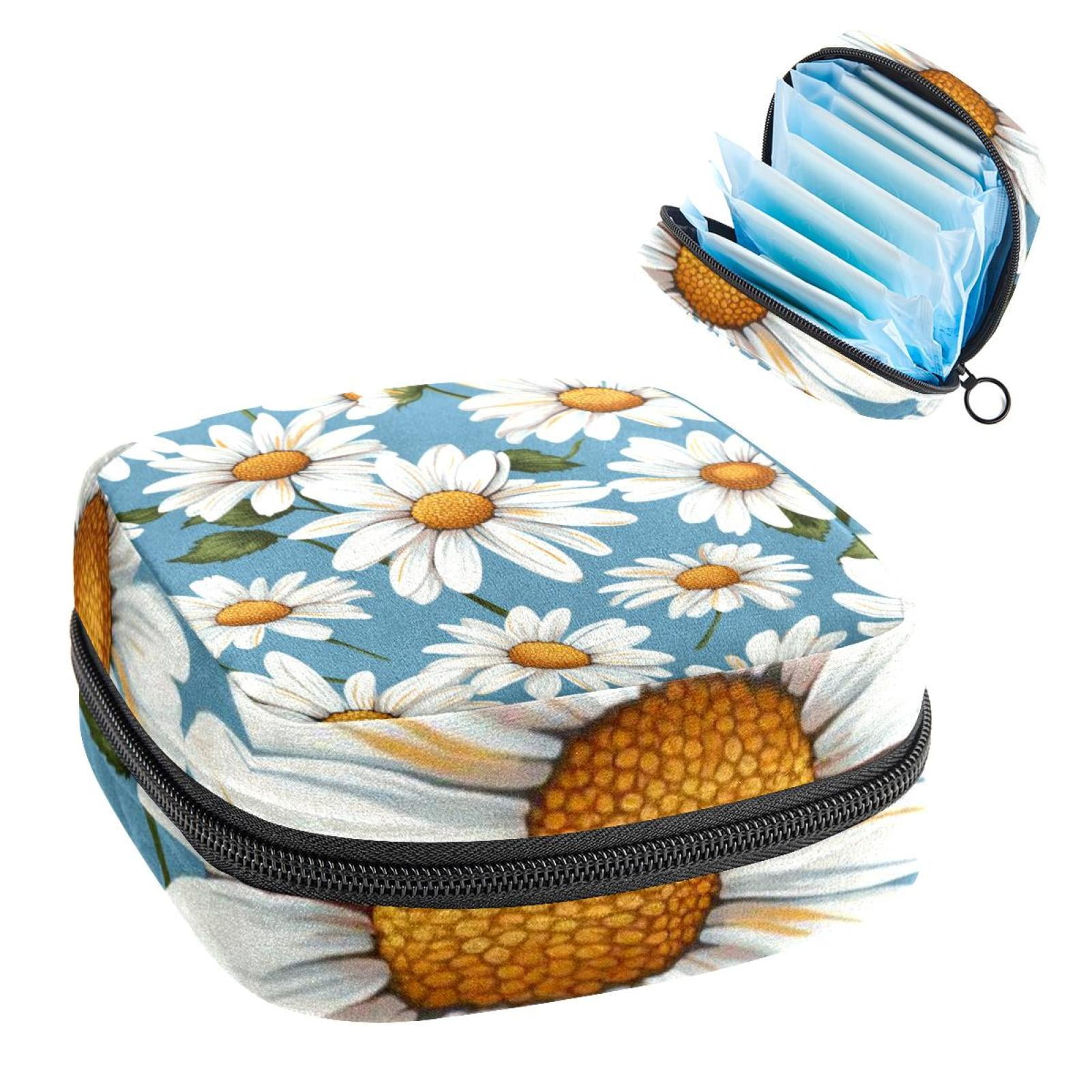 Daisy Mini Plush Sanitary Napkin Pouch - Makeup Bag, Period Bags for ...