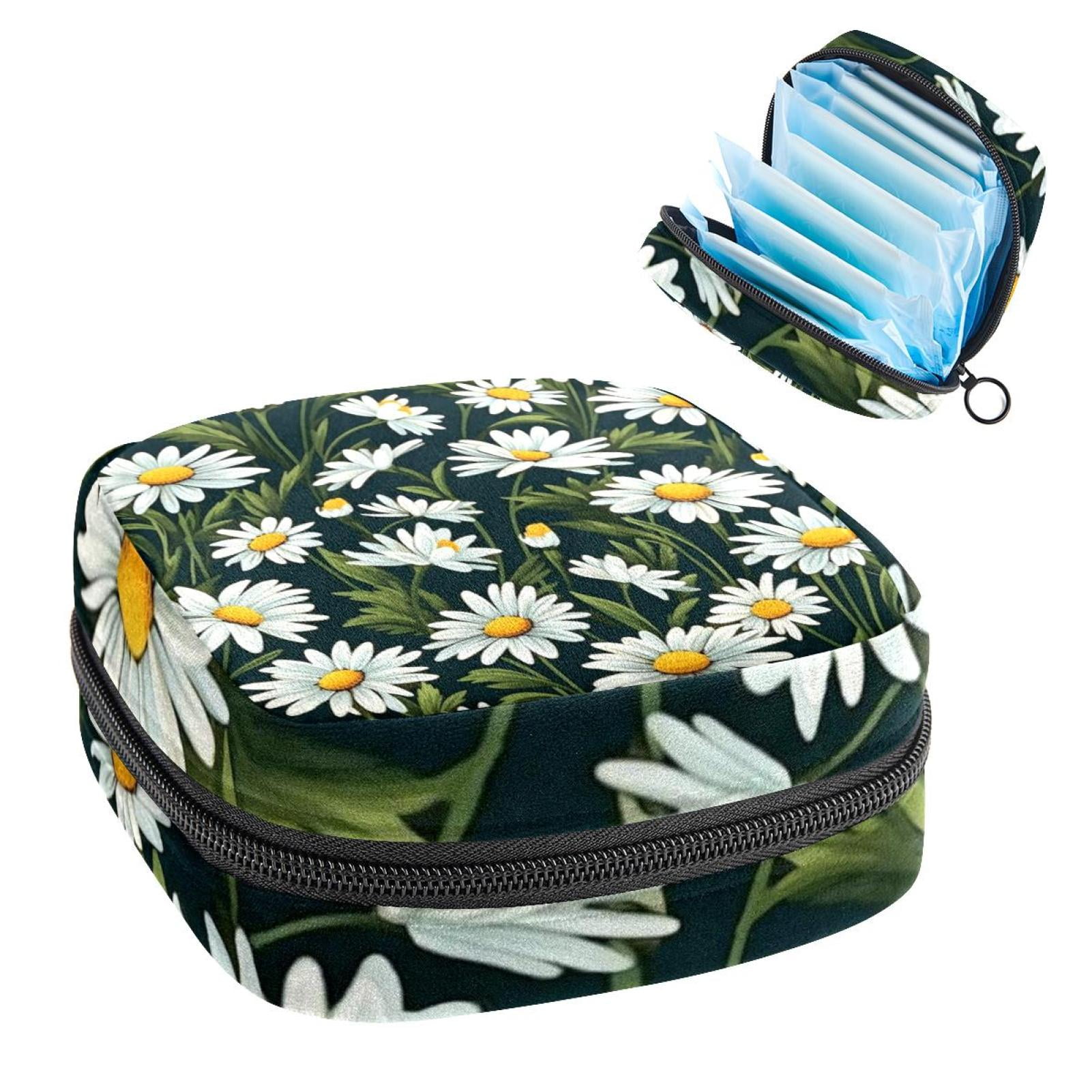 Daisy Mini Plush Sanitary Napkin Pouch - Makeup Bag, Period Bags for ...