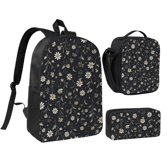 Daisy Moon Floral Backpack Set 3pc Including Backpack, Lunch Bag and ...