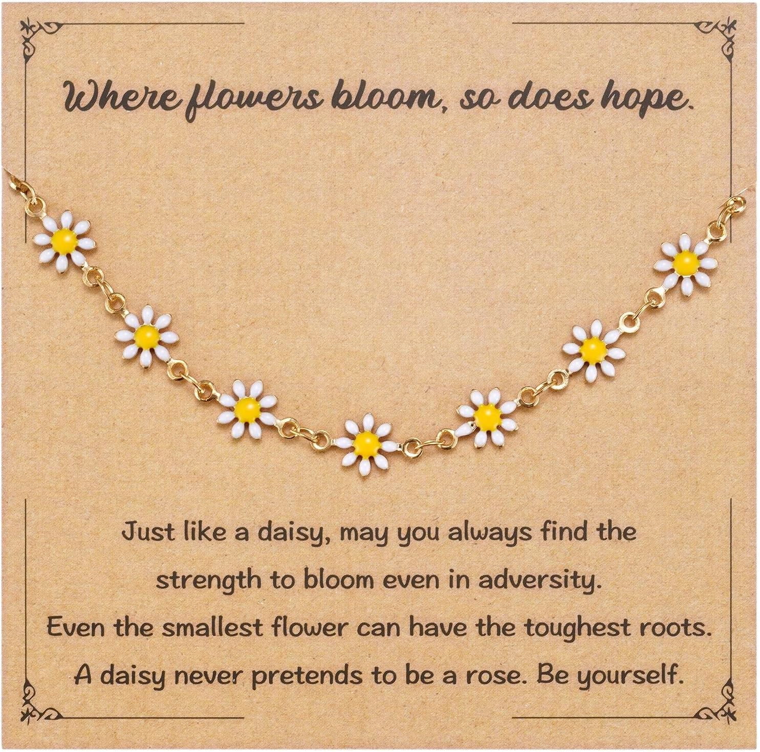 Daisy Necklace, Daisy Flower Choker Necklace for Women, Female's ...