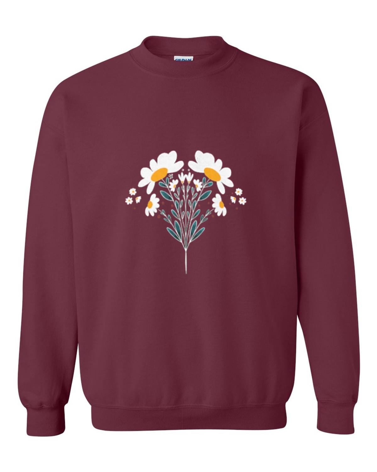 Daisy Oversized Fit Retro Floral Garden Bold Bloom Graphic Art ...