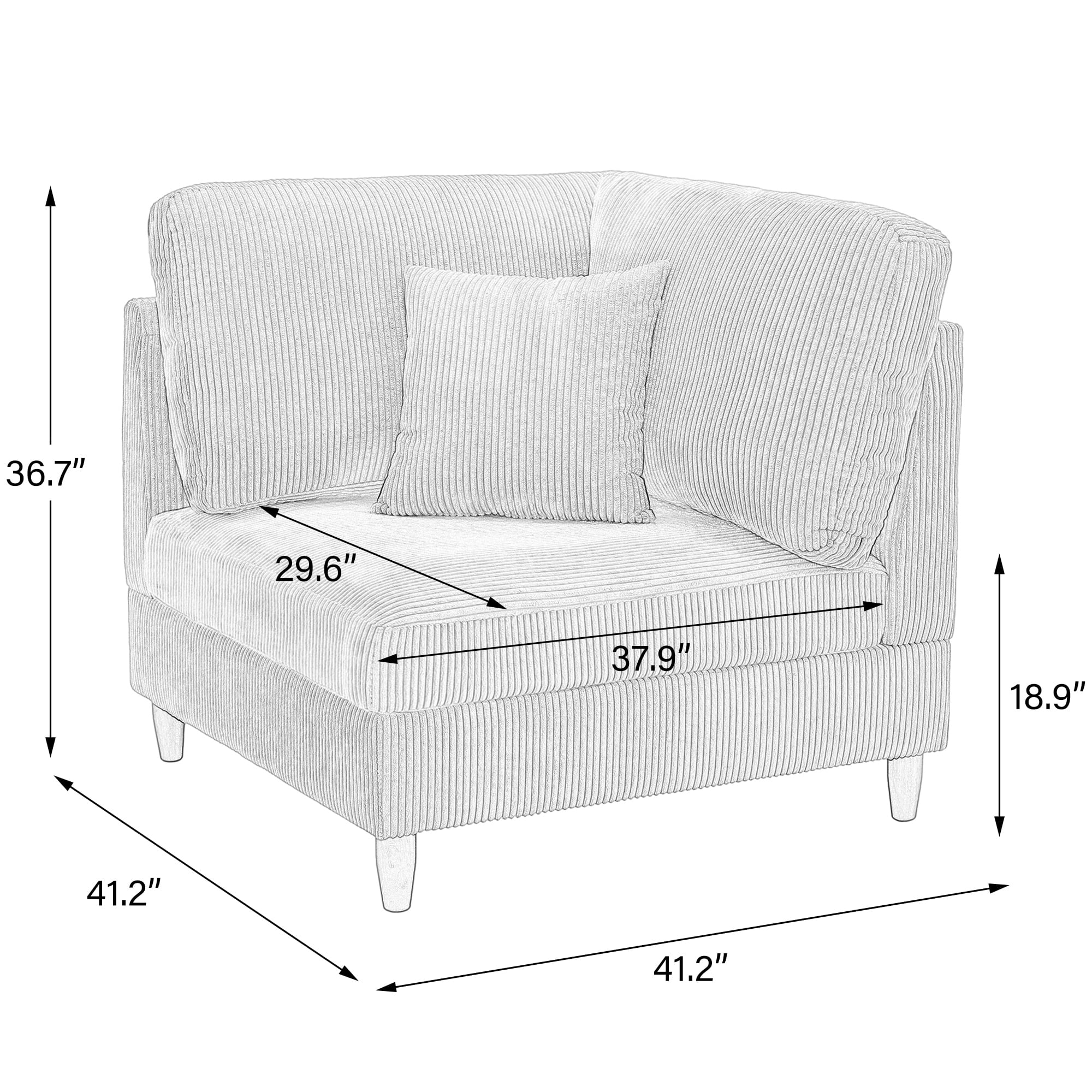 Daisy Oversized Storage Sectional Sofa Modular Couch Grey-Corner Sofa ...
