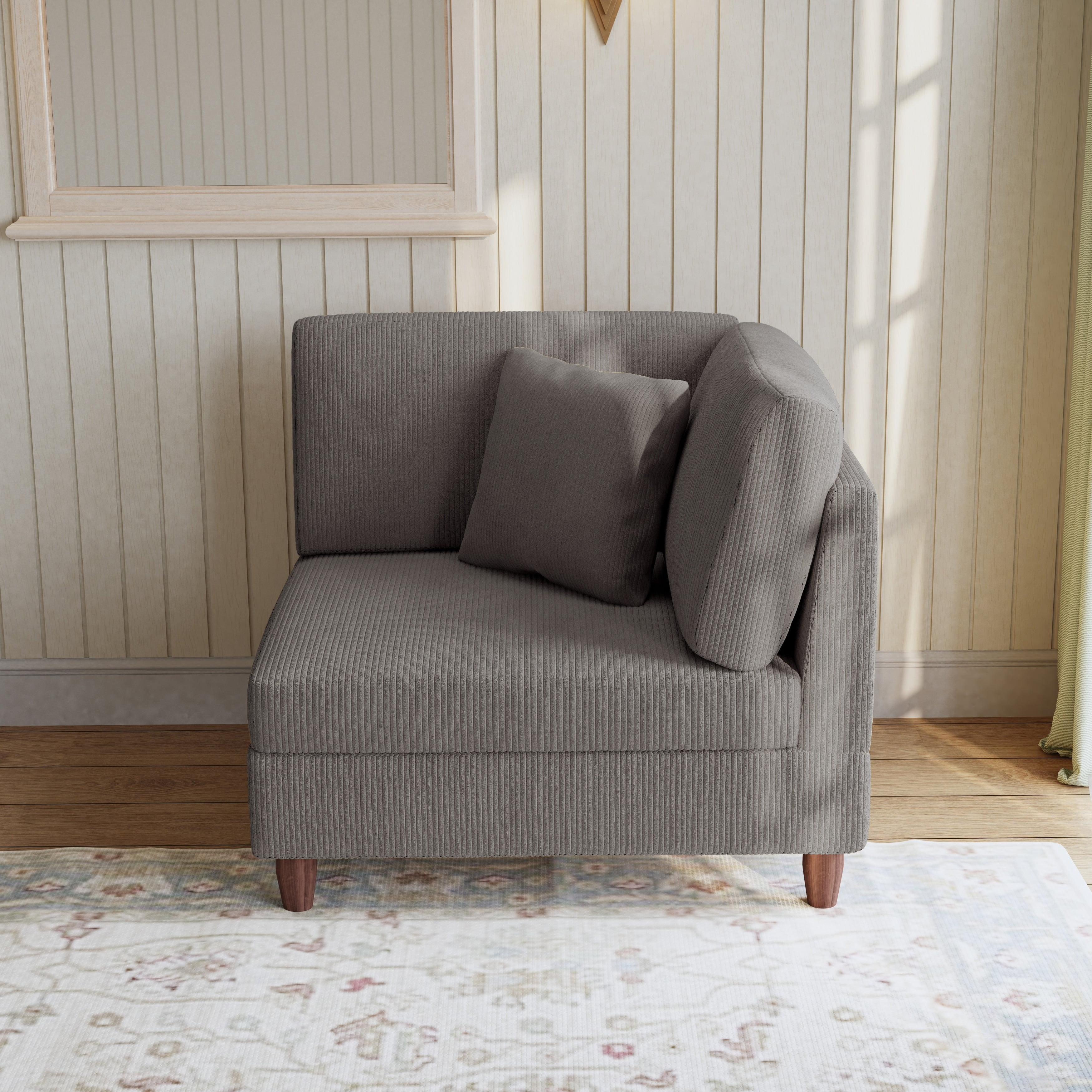 Daisy Oversized Storage Sectional Sofa Modular Couch Light Grey-Corner ...