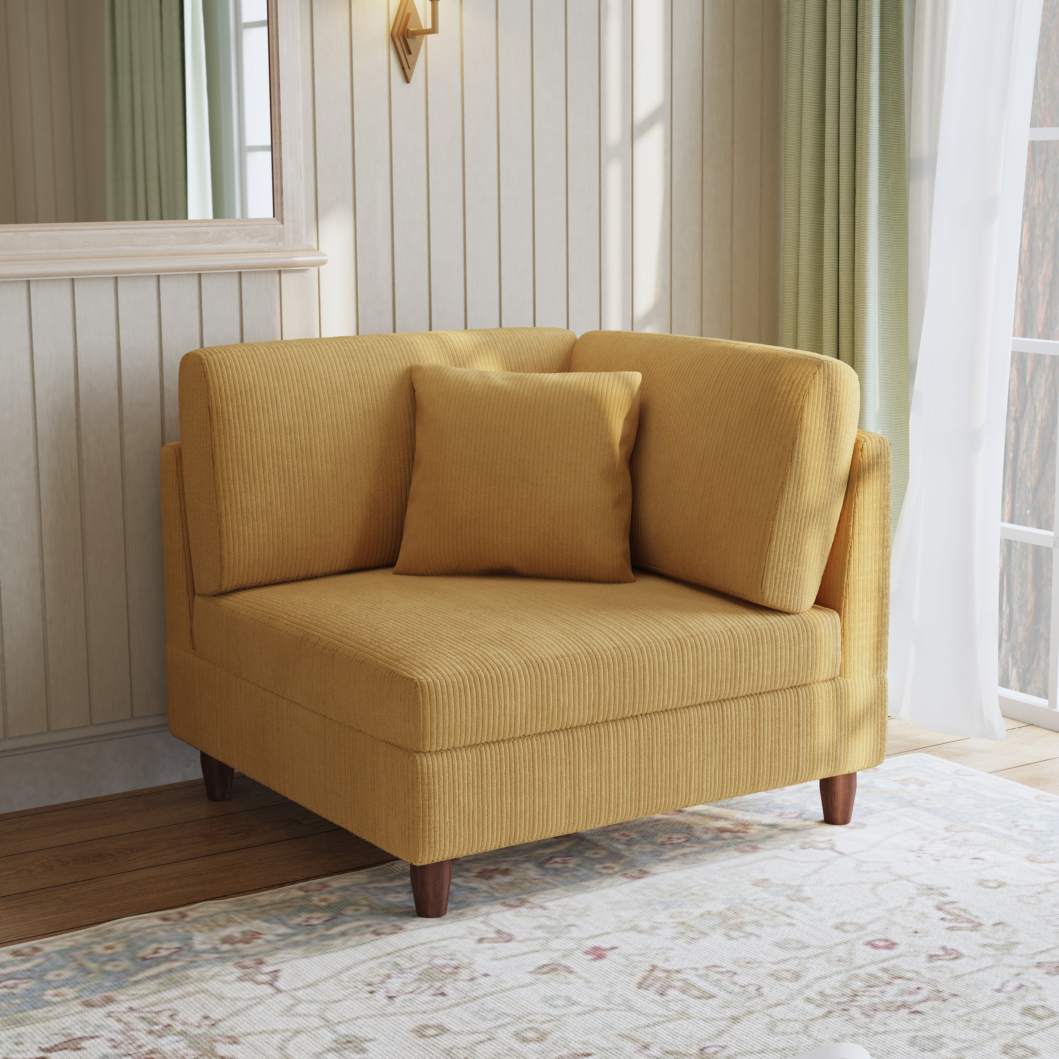 Daisy Oversized Storage Sectional Sofa Modular Couch Orange-Corner Sofa ...