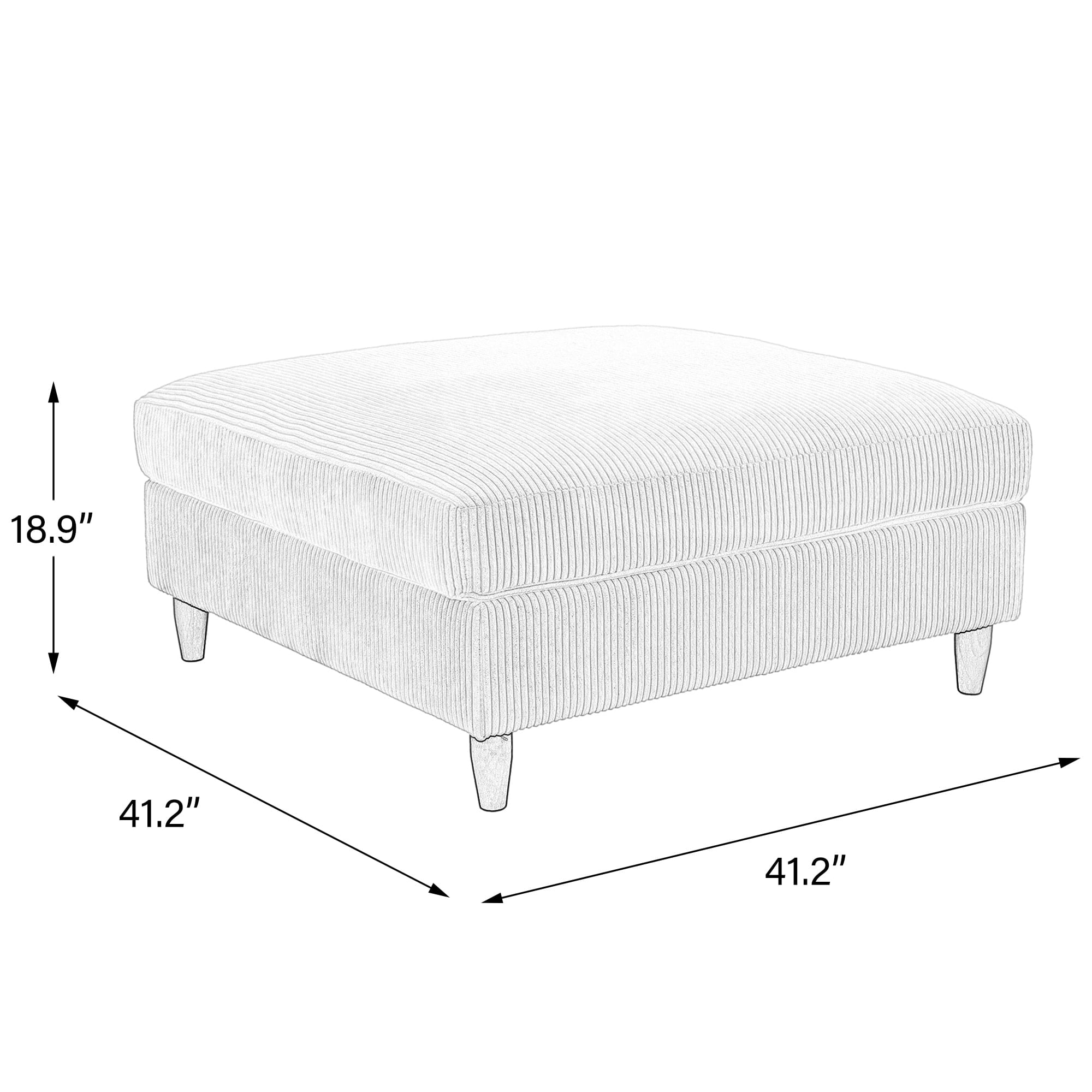 Daisy Oversized Storage Sectional Sofa Modular Couch Green-Ottoman ...