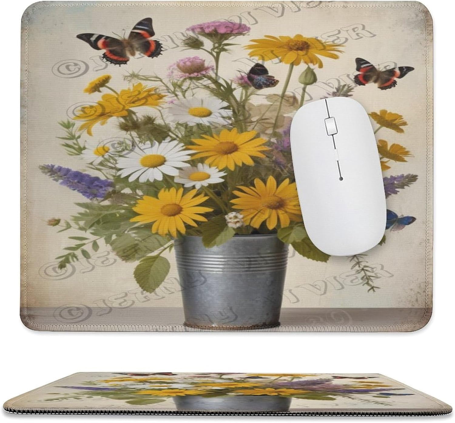 Daisy Painting Mouse Pad, Natural Floral Mousepad for Design, Anti-Slip ...