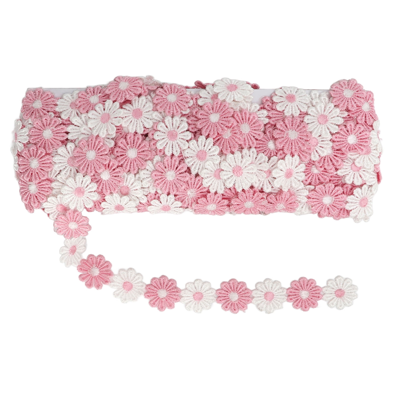 Daisy Patches 15 Yards Polyester Cute Pink White Flower Wide ...