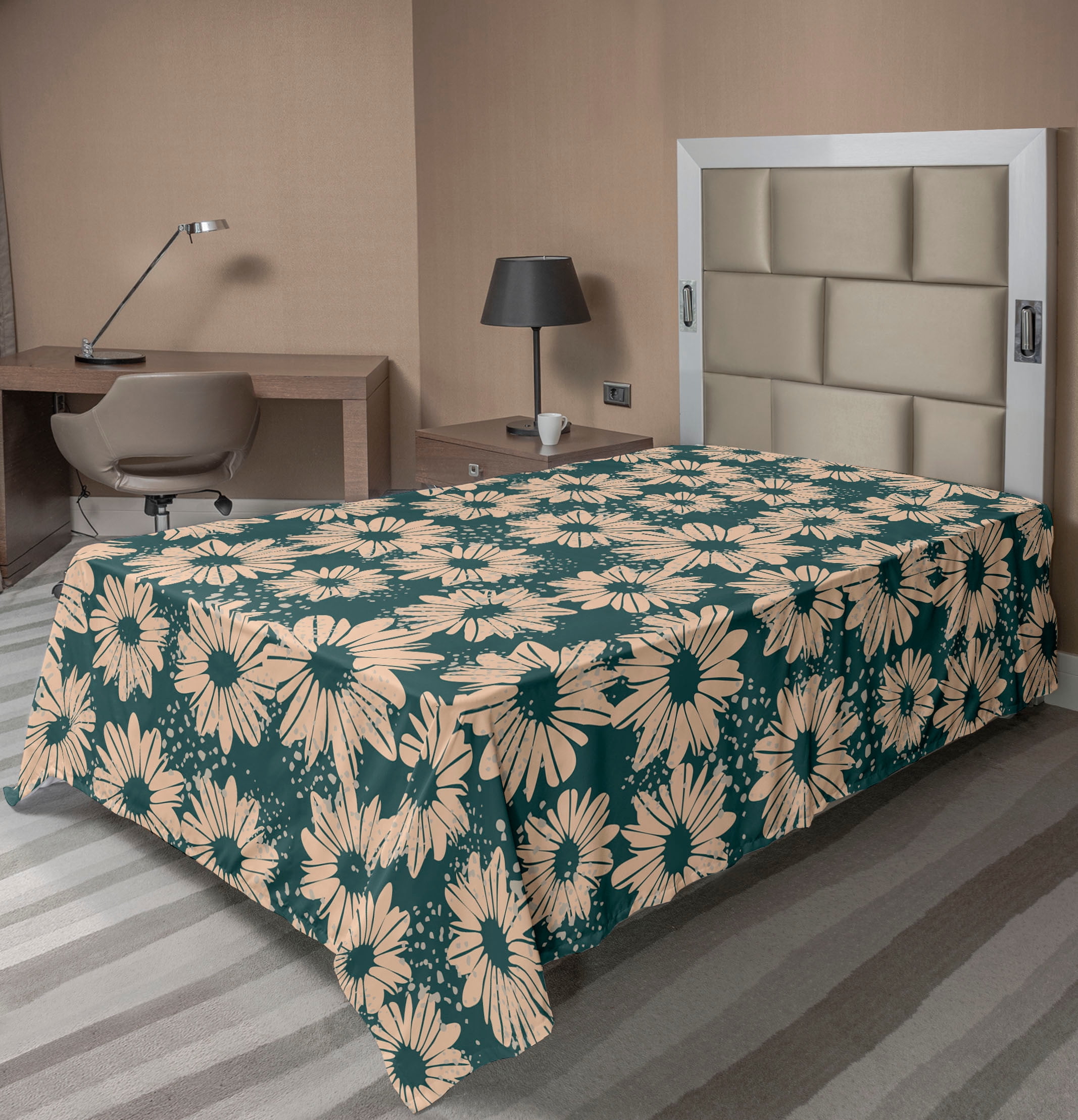 Ambesonne Daisy Pattern Flat Bedding Sheet Soft Top Sheet, Summer ...