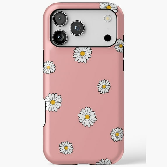 Daisy Pattern Floral Art Tough Cover iPhone Case 17 11 12 13 14 15 16 ...