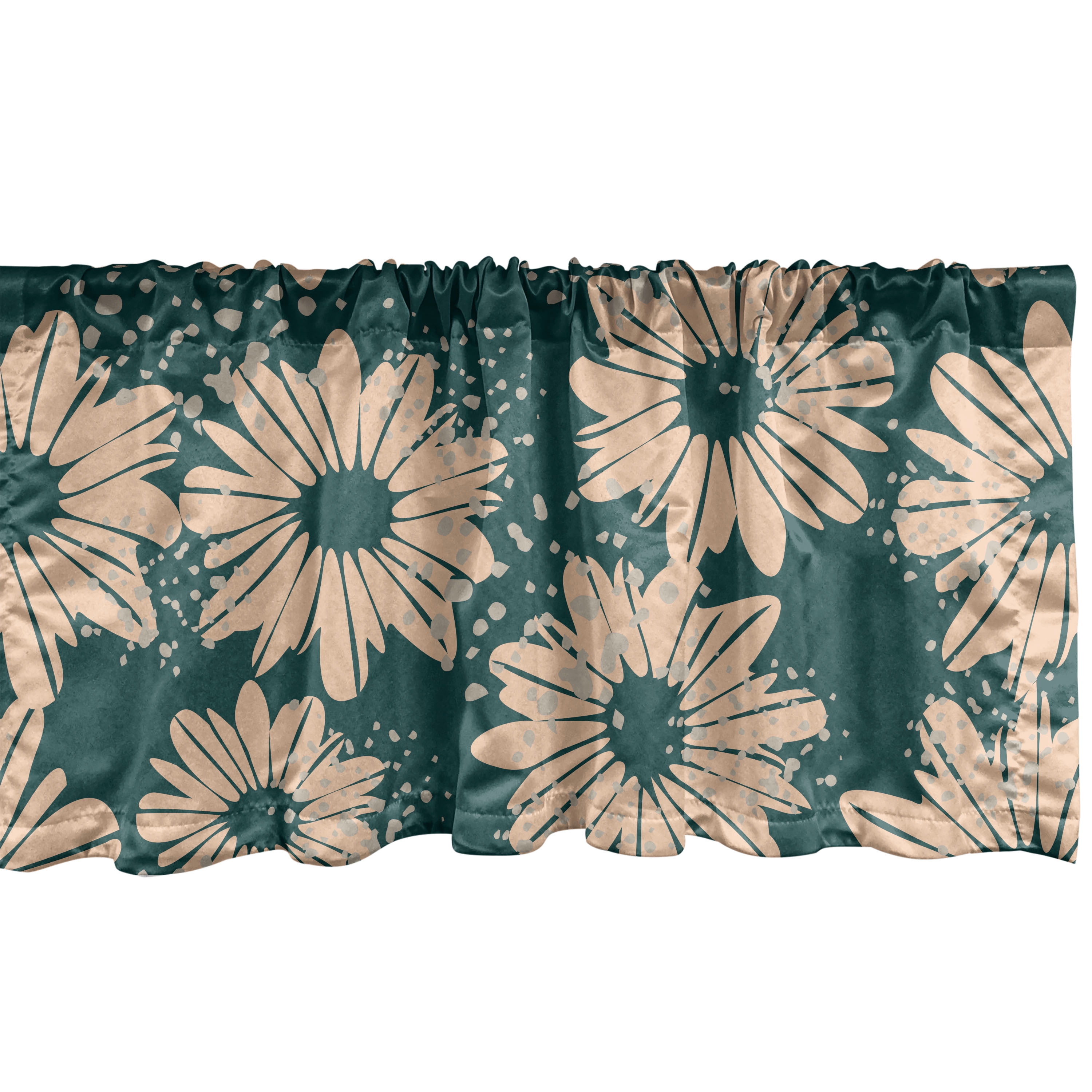 Daisy Pattern Window Valance, Summer Vibes Grunge Design Chamomile ...