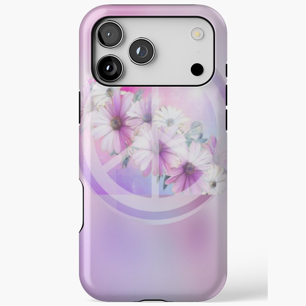 Daisy Peace Sign Flower Lover Design iPhone Case 17 16 15 14 13 12 11 ...