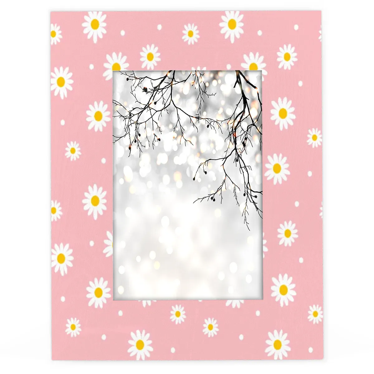 Daisy Pink 4x6 Picture Frame Wooden Photo Frames Vertical Horizontal ...