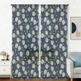 Daisy Pioneer Flower Blue Pattern Sheer Curtains, Rod Pocket Sheer ...