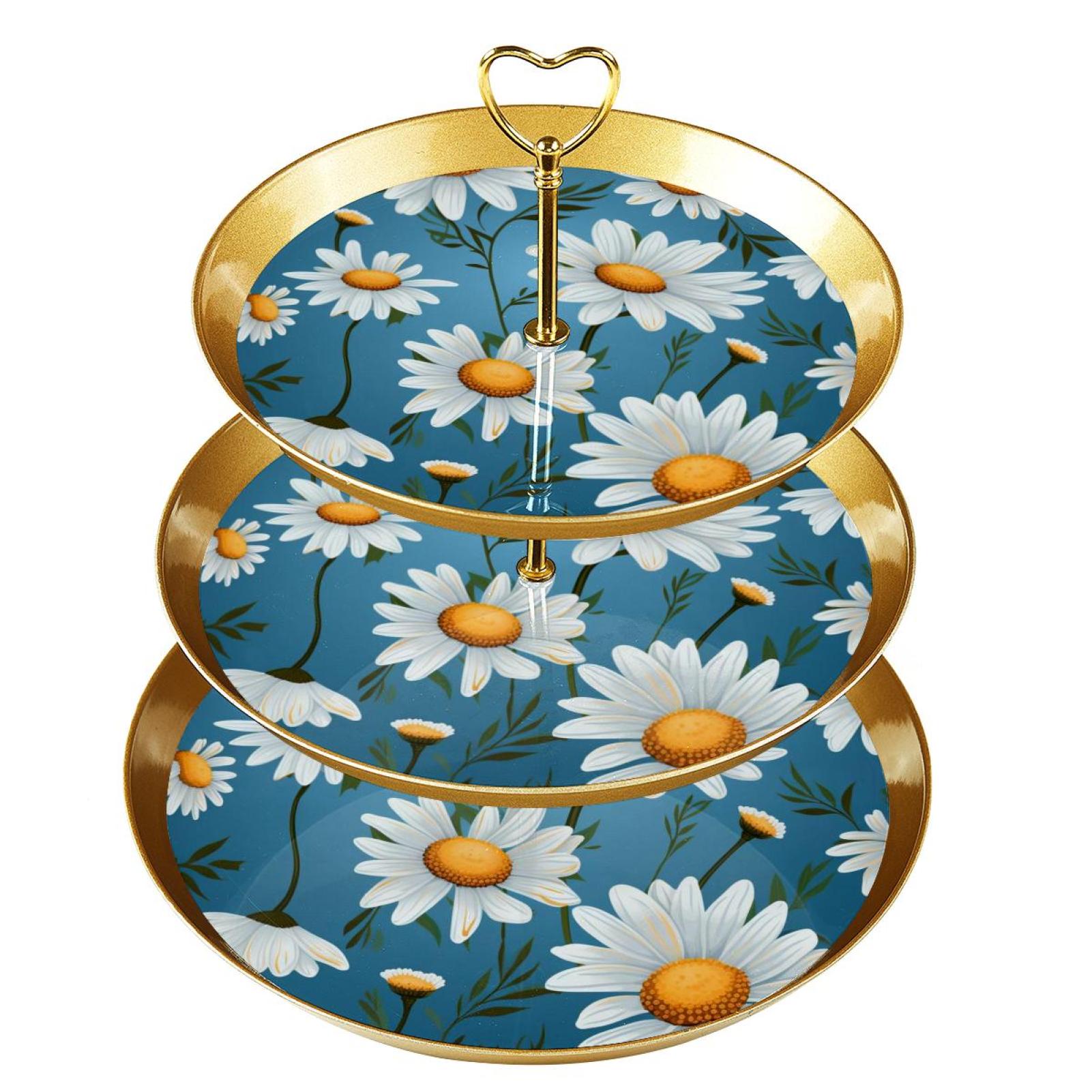 Daisy Plastic Discs Dessert Table Holder with Iron Pillars - Elegant ...