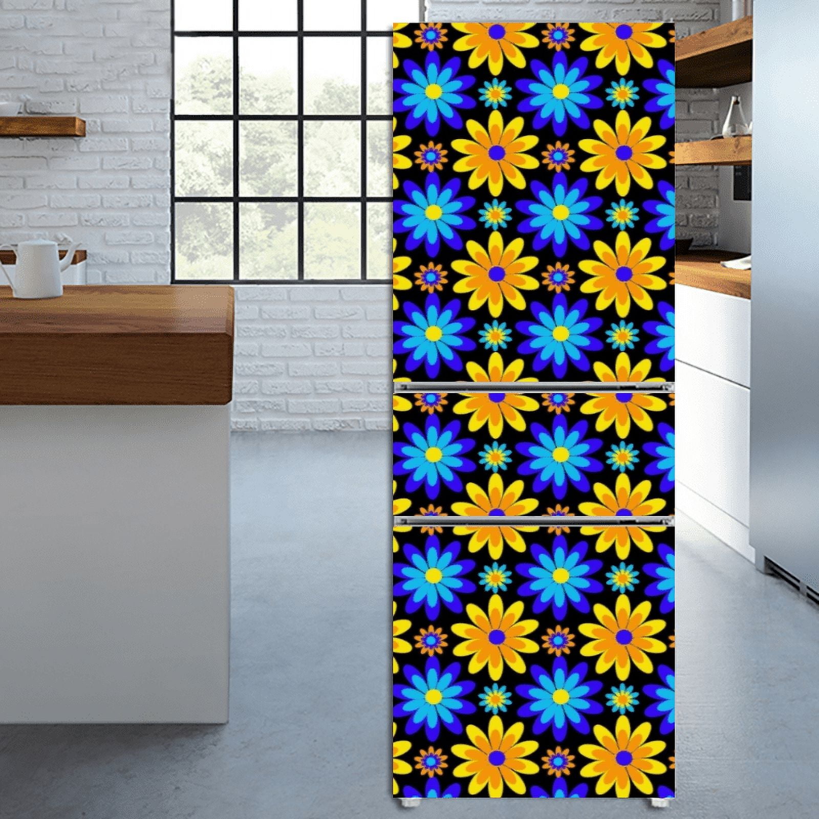 Daisy Print Kitchen Fridge Decorative Stickers PVC Waterproof Duplex ...