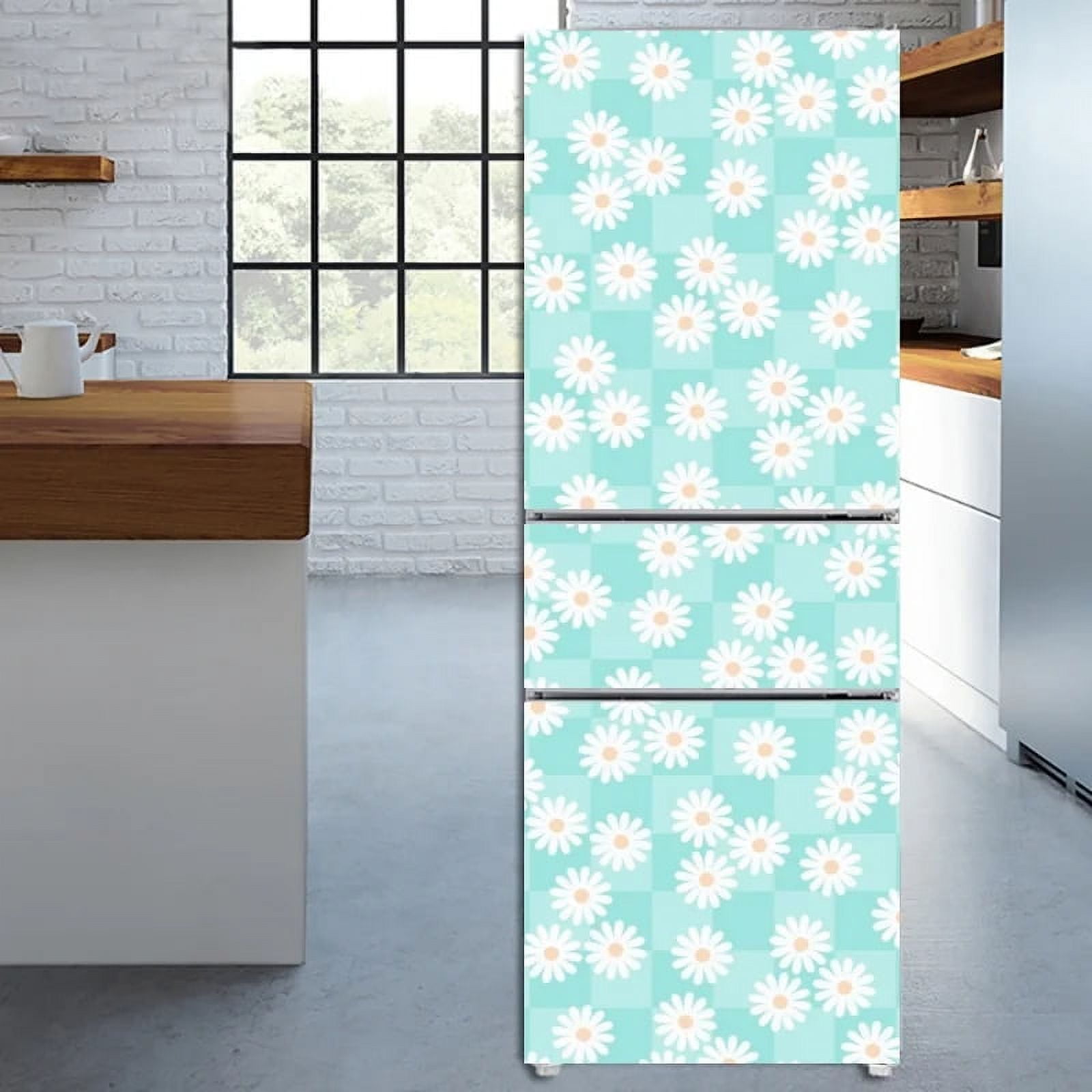 Daisy Print Refrigerator Stickers Kitchen Decorative PVC Waterproof ...