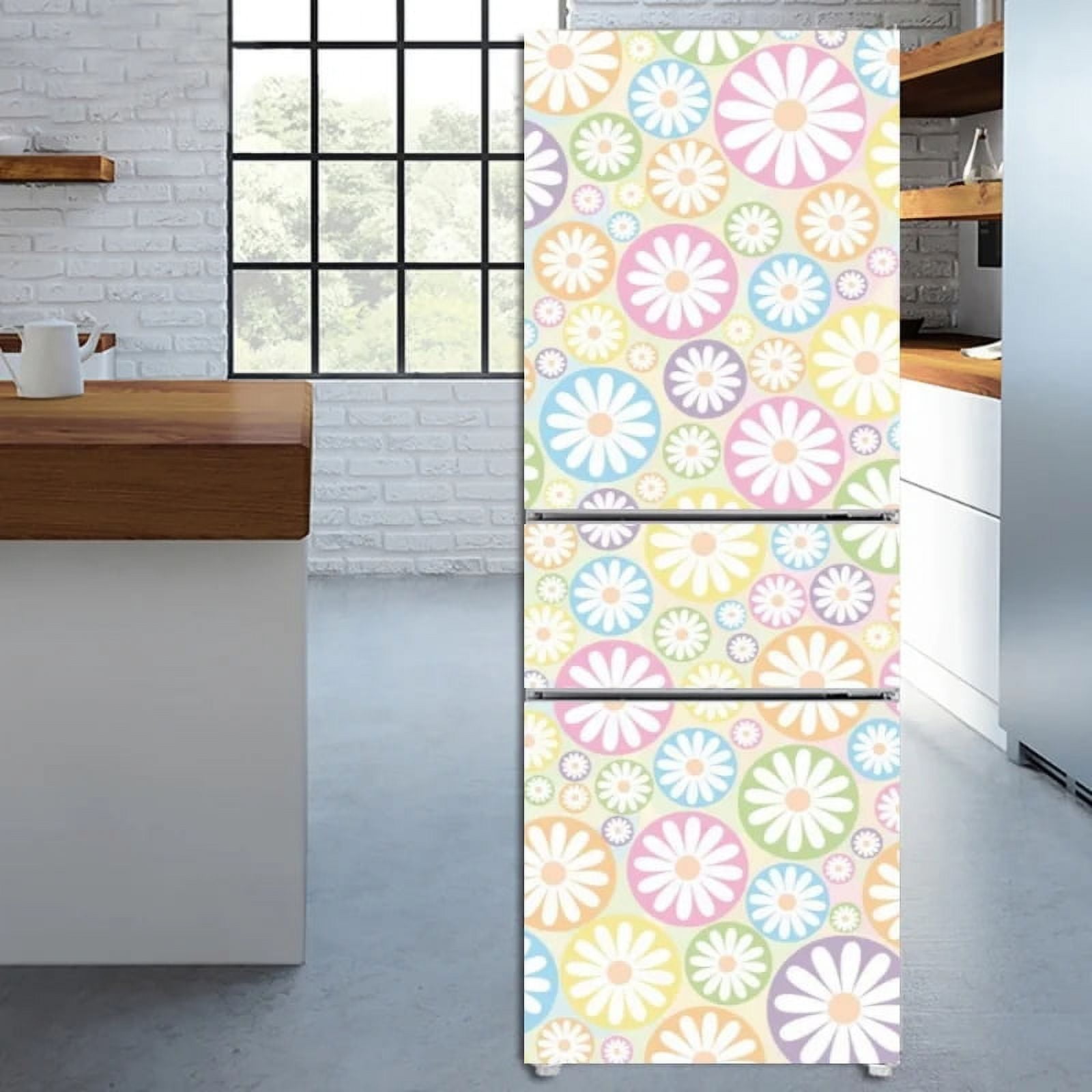 Daisy Print Refrigerator Stickers Kitchen Decorative PVC Waterproof ...
