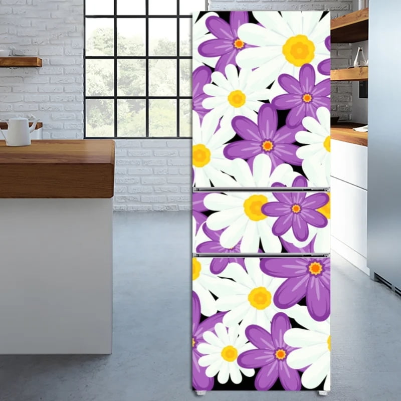 Daisy Print Refrigerator Stickers Kitchen rative PVC Waterproof Duplex ...