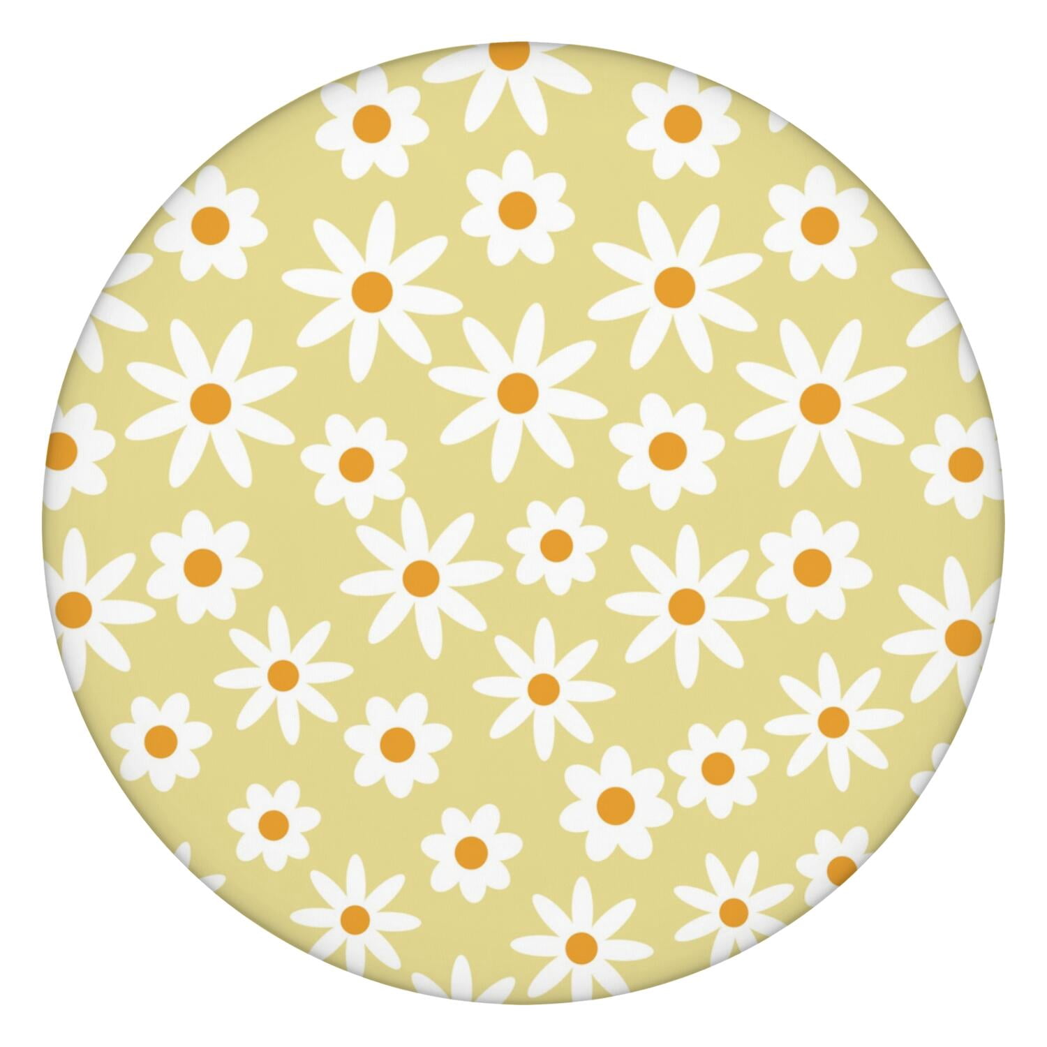 Daisy Print Round Tablecloth, Elastic Edge Design, Great for Spring ...