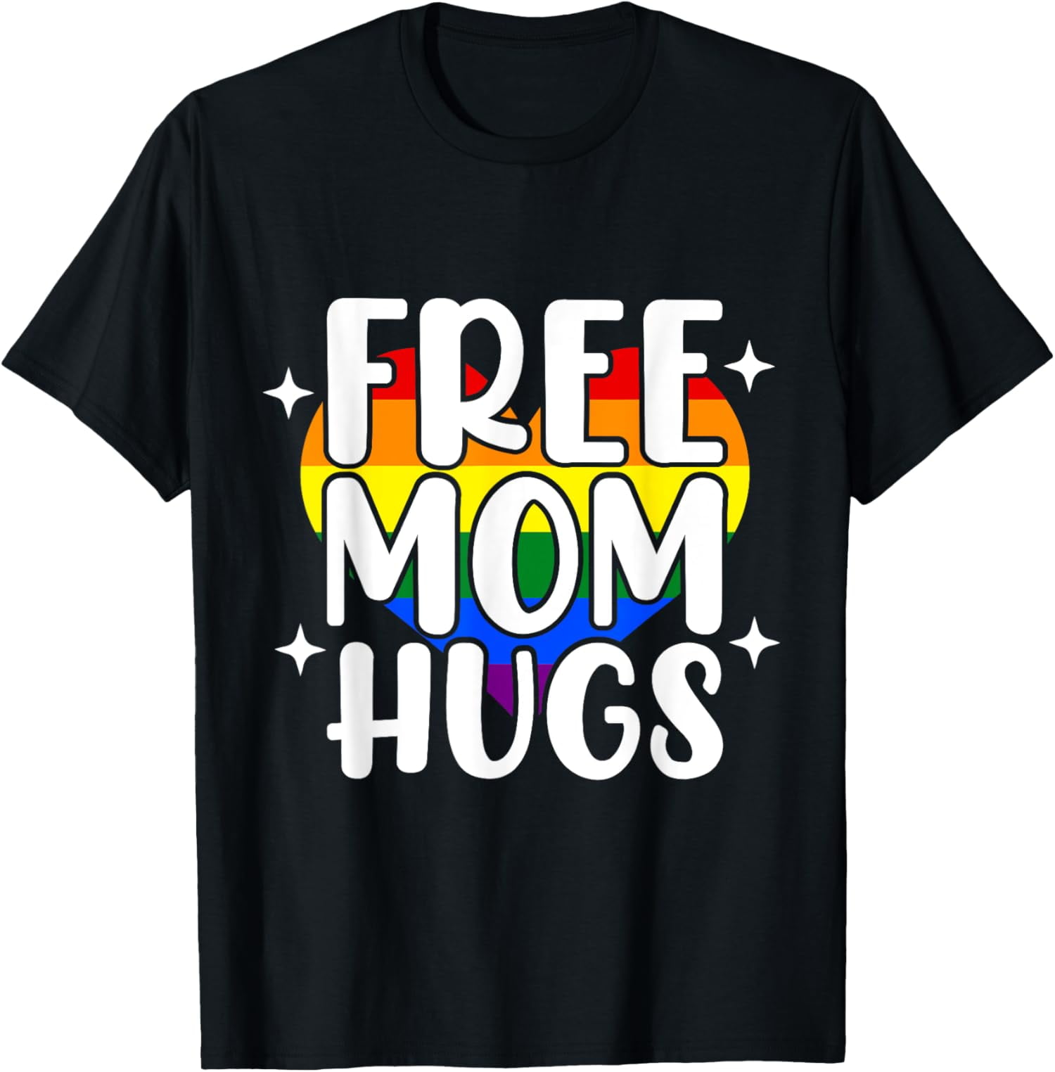 Daisy Rainbow Heart LGBT Pride Month Free Mom Hugs T-Shirt - Walmart.com