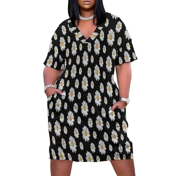 Daisy Repeat Pattern Loose Pocket Dress Dresses Summer Summer Dresses ...