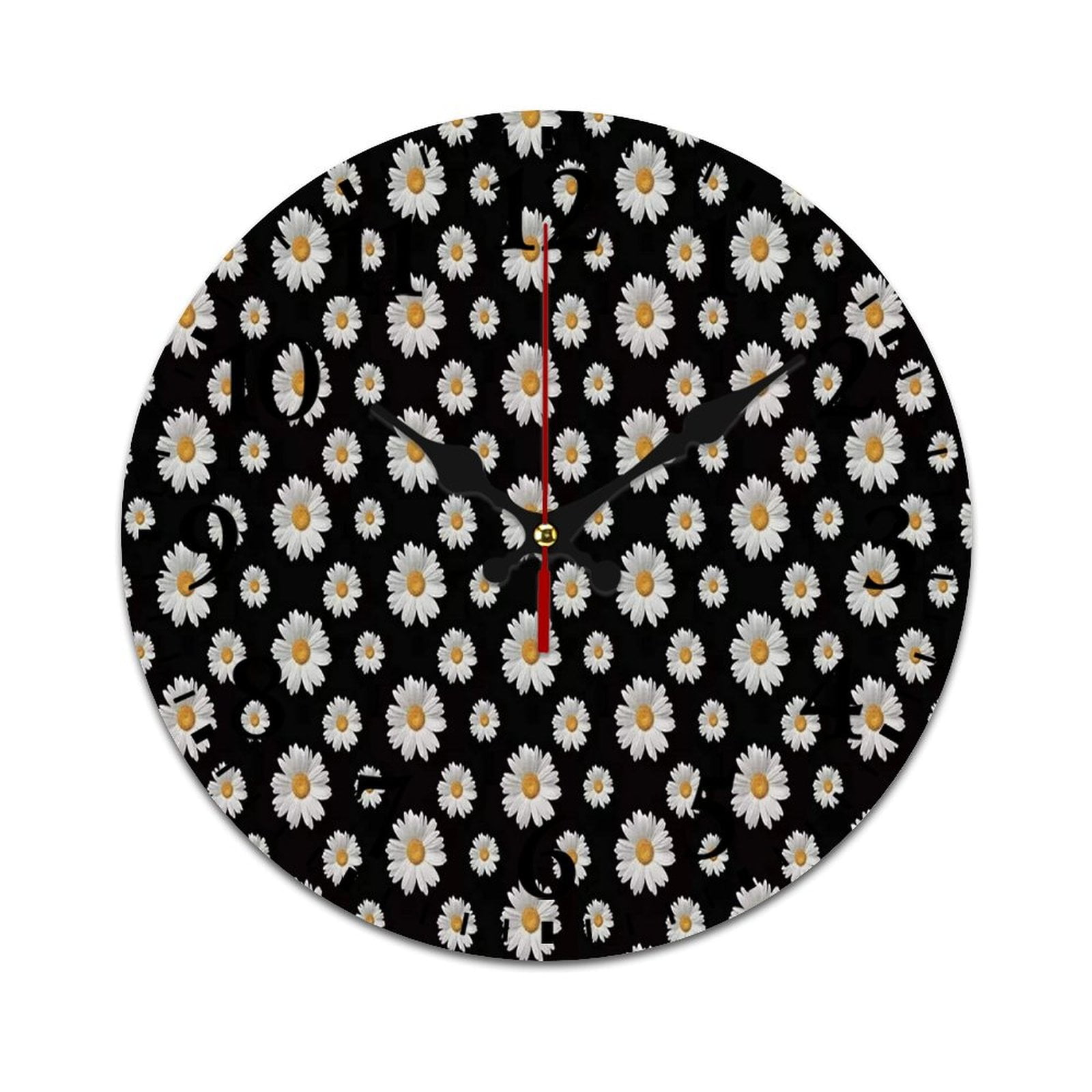 Daisy Repeat Pattern Wall Clock Modern Design Clocks Wall Hanging Home ...