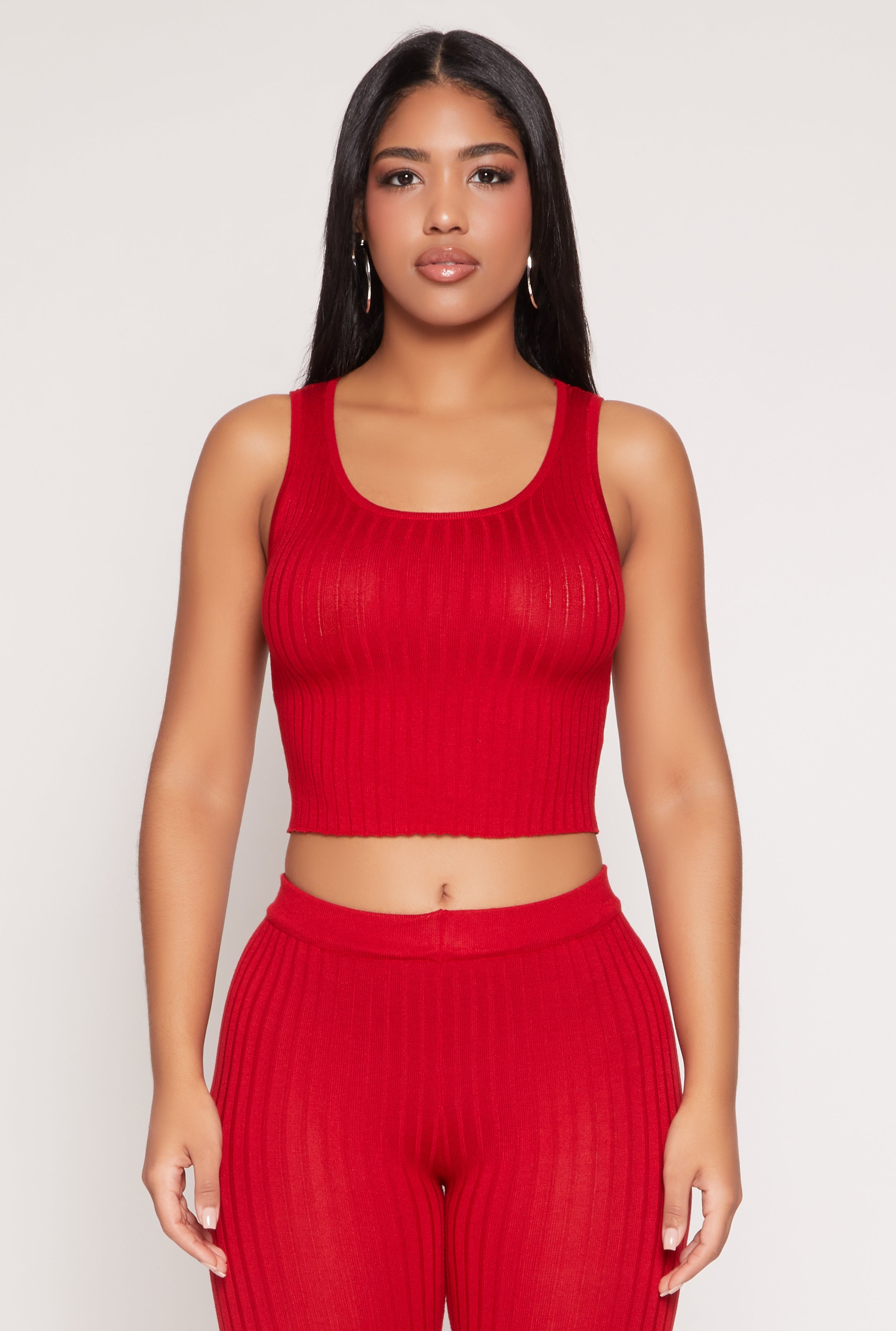 Womens Daisy Ribbed Knit Cropped Tank Top - Walmart.com