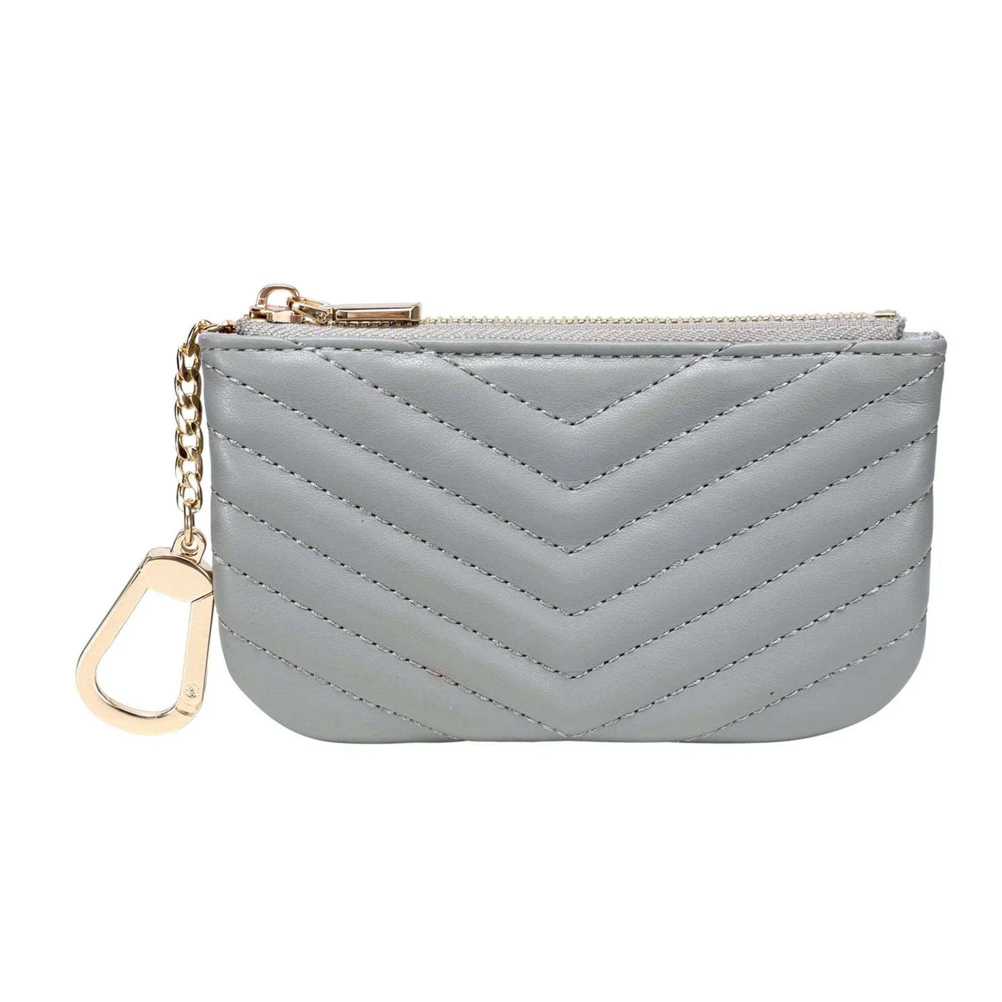 Daisy Rose Luxury Quilted Key Chain pouch | PU Vegan Leather coin purse ...