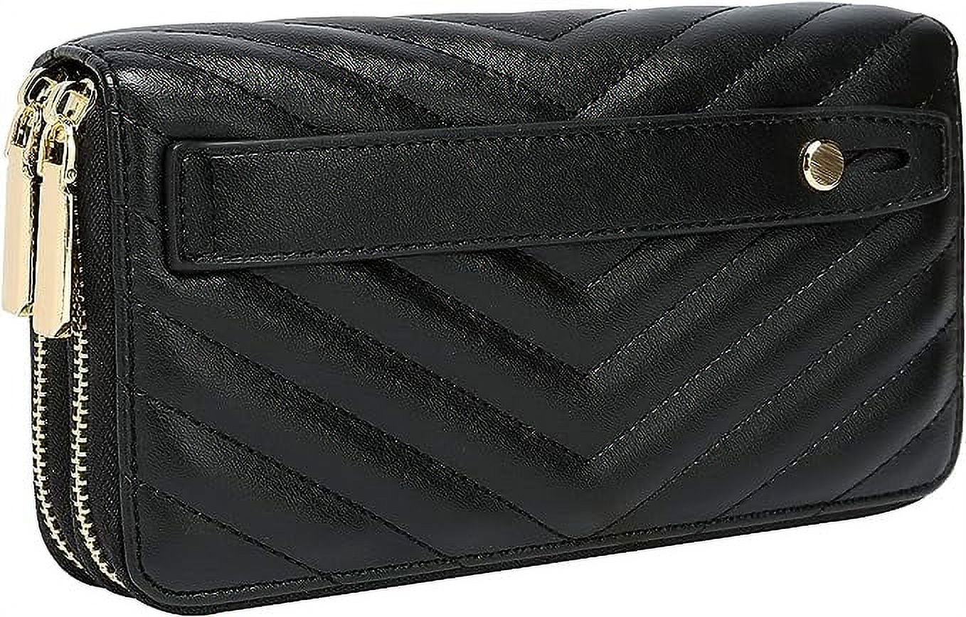 Daisy Rose Quilted Dual Zipper Wallet and Phone Clutch - RFID Blocking ...