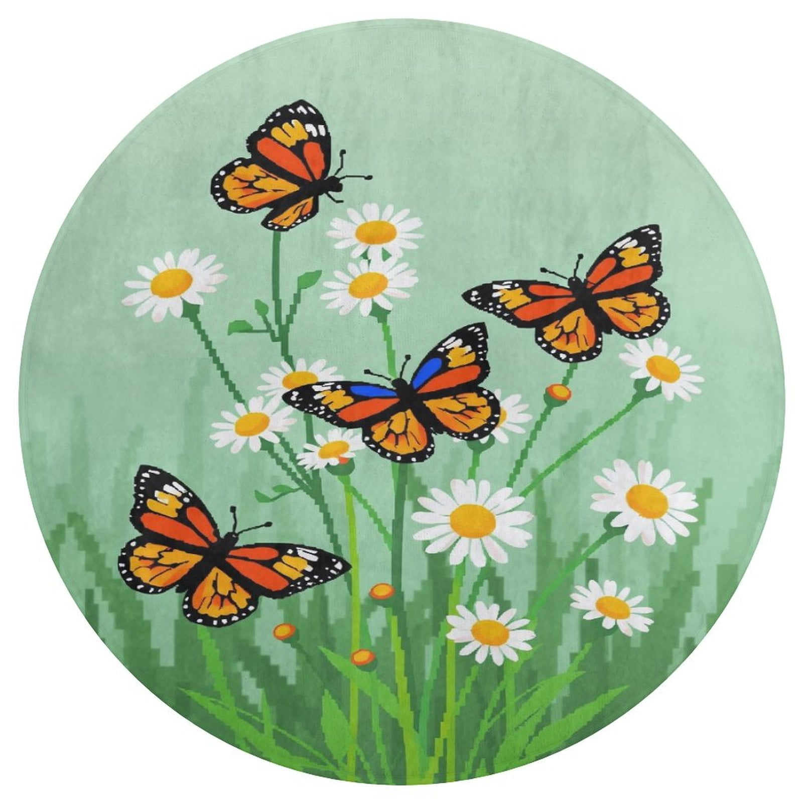 Daisy Round Area Rug Soft Sofa Nursery Carpet Floor Mat Non Slip Area ...