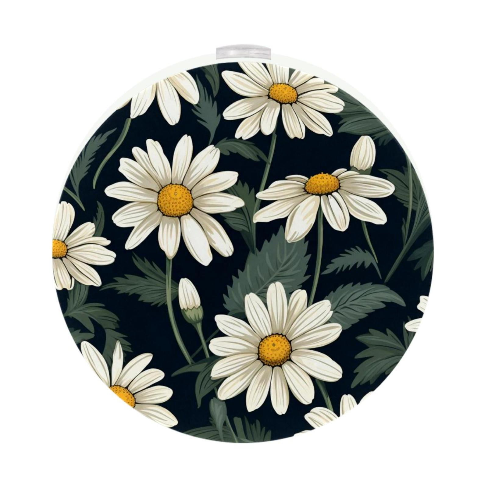 Daisy Round LED Night Light-2PCS, Portable Plug-in Wall Lamp with Soft ...